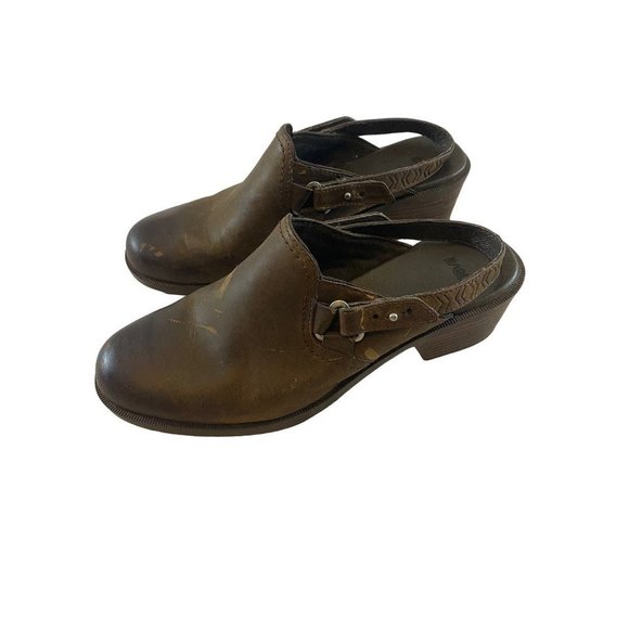 Teva | Shoes | Teva Foxy Aged Brown Leather Slingback Clogs | Poshmark